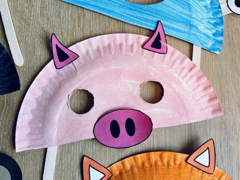 Maskers maken van papieren bordjes | Voormijnkleintje.nl