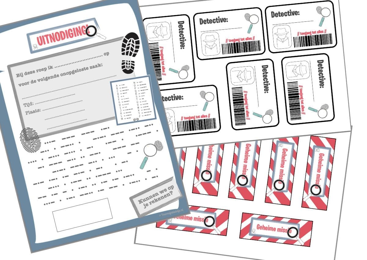 Detective kinderfeestje; leuke ideeën en spelletjes én printables
