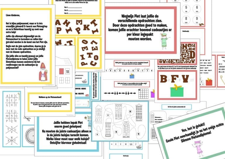 Slimme Pietendiploma met opdrachten, leuk spel om te printen ...