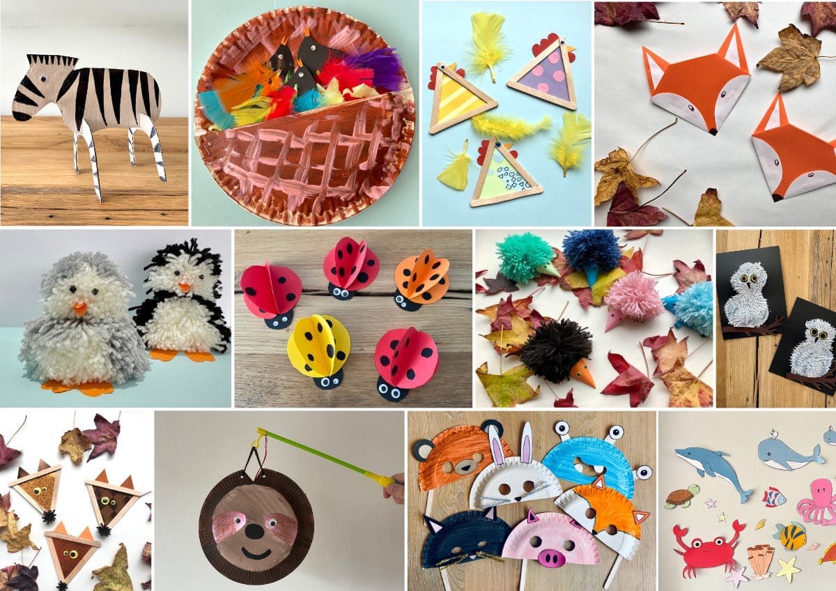 Dieren knutselen, hier heel veel leuke ideeën!